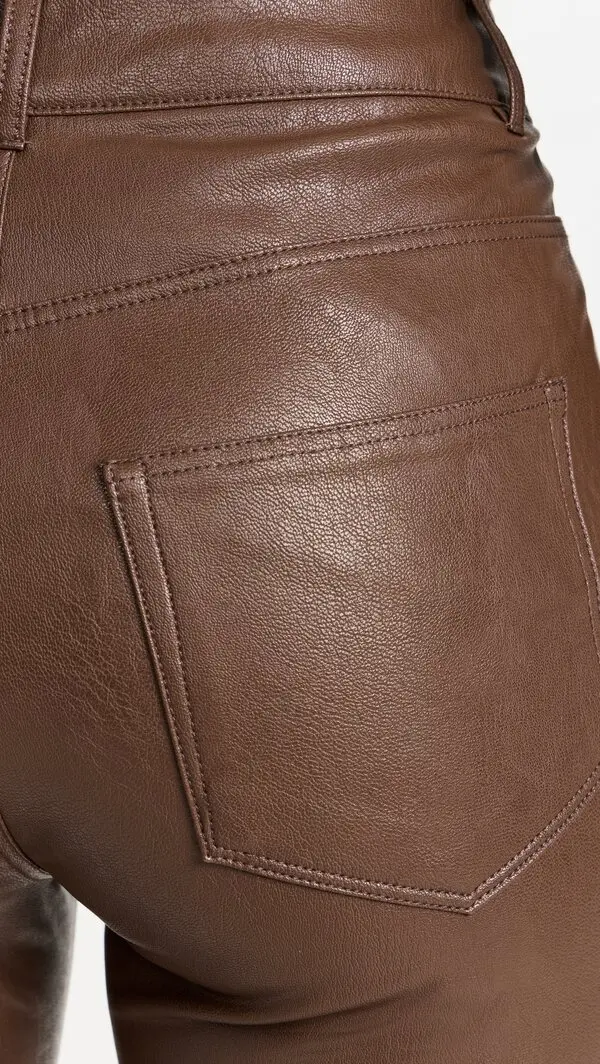 Paige Stella Faux Leather Straight Leg Jeans