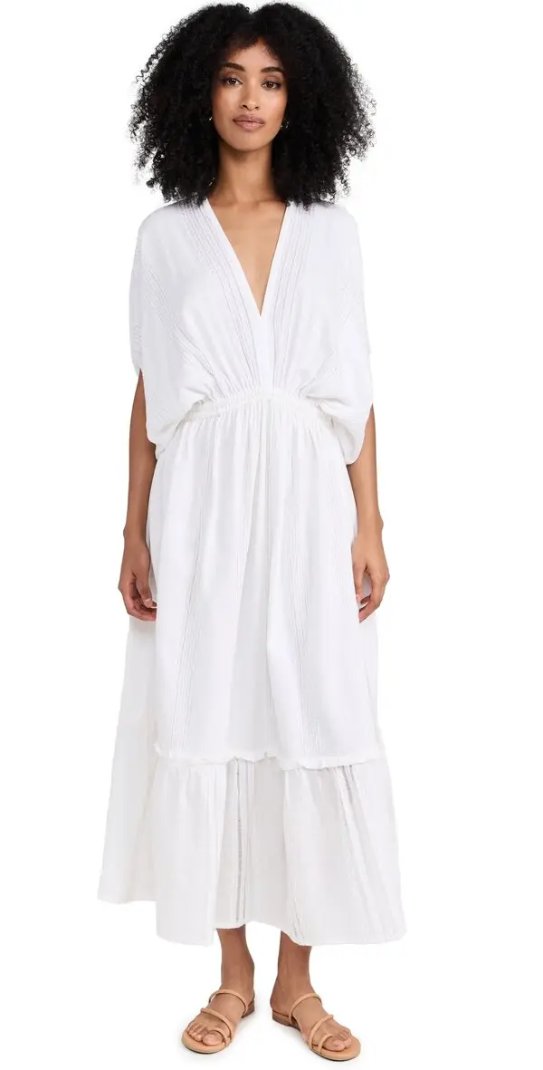 LEMLEM Abira Plunge Neck Dress - White
