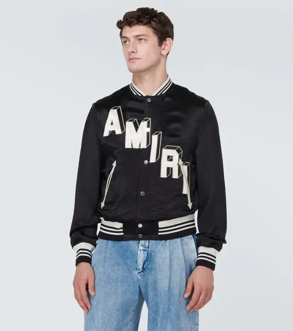 Amiri Satin Varsity Jacket