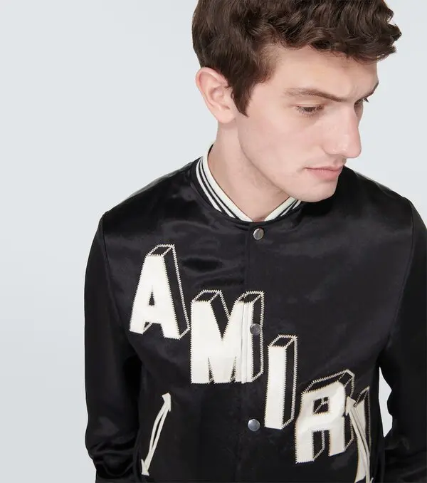 Amiri Satin Varsity Jacket