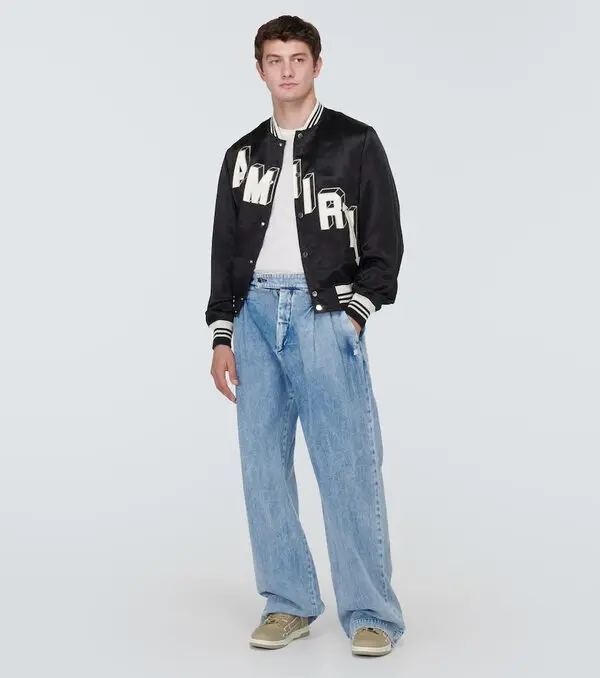 Amiri Satin Varsity Jacket