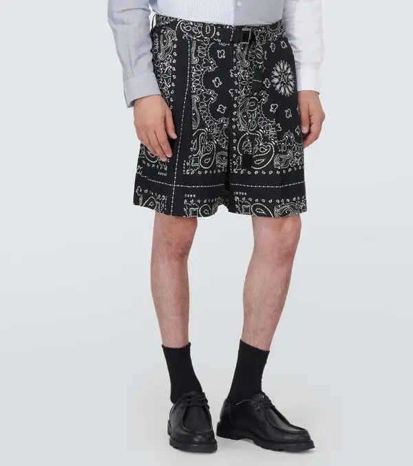 Sacai Bandana Cotton Poplin Shorts