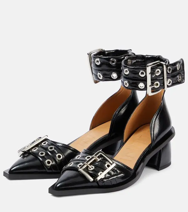 GANNI Embellished Buckle Pumps - Black
