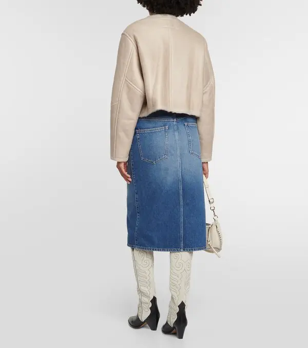 Isabel Marant Étoile Ostya Shearling-lined Leather Biker Jacket