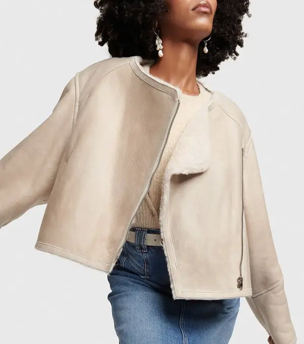 Isabel Marant Étoile Ostya Shearling-lined Leather Biker Jacket