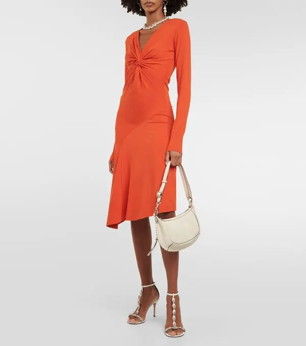 MARANT ETOILE Lania Jersey Midi Dress - Orange