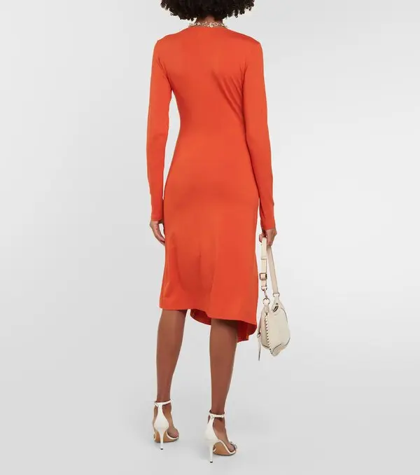 MARANT ETOILE Lania Jersey Midi Dress - Orange
