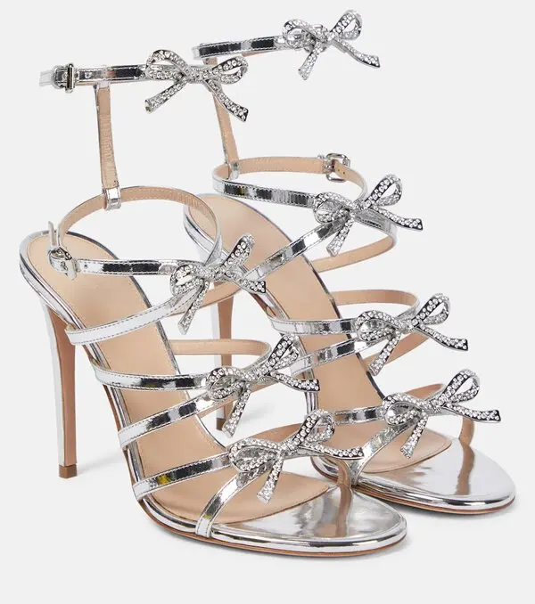 Giambattista Valli Love Bow Embellished Sandals - Silver