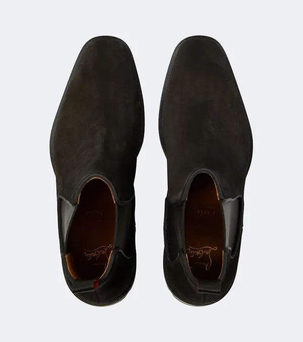 CHRISTIAN LOUBOUTIN Alpinosol Suede Chelsea Boots - Black