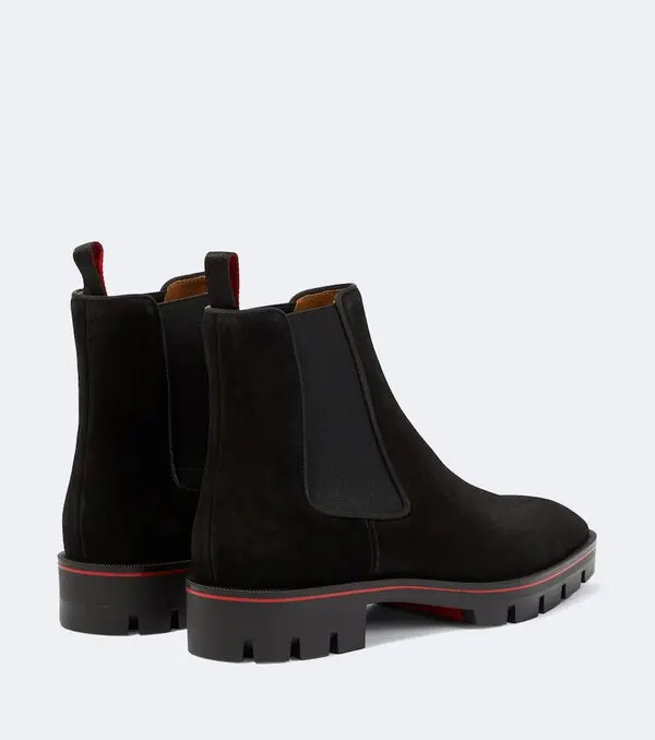 CHRISTIAN LOUBOUTIN Alpinosol Suede Chelsea Boots - Black