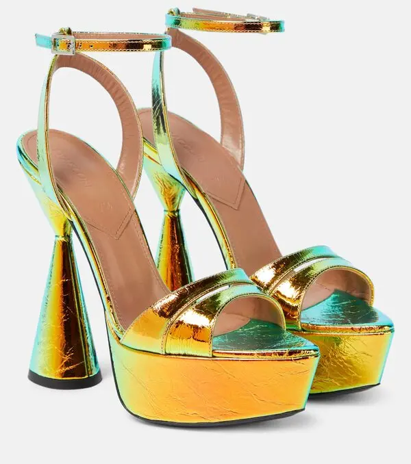 D'ACCORI Skye Mirrored Platform Sandals