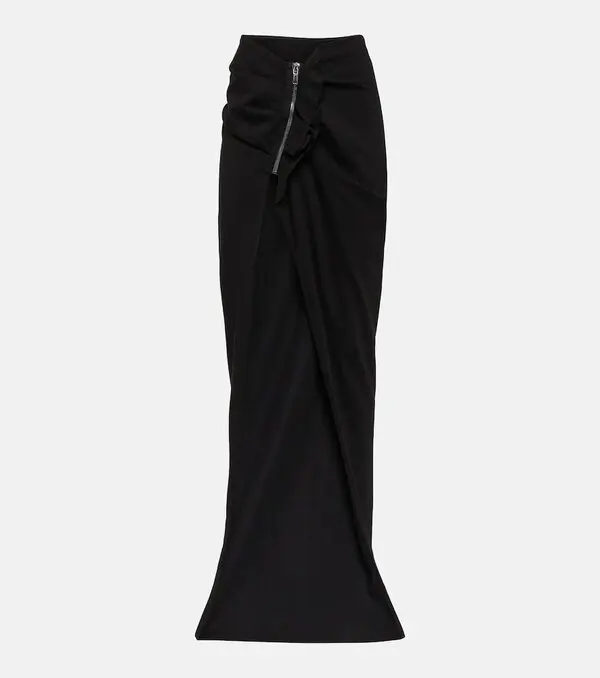 Rick Owens Cotton Maxi Skirt - Black