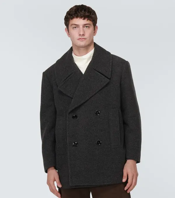 LEMAIRE Double-breasted Wool Peacoat