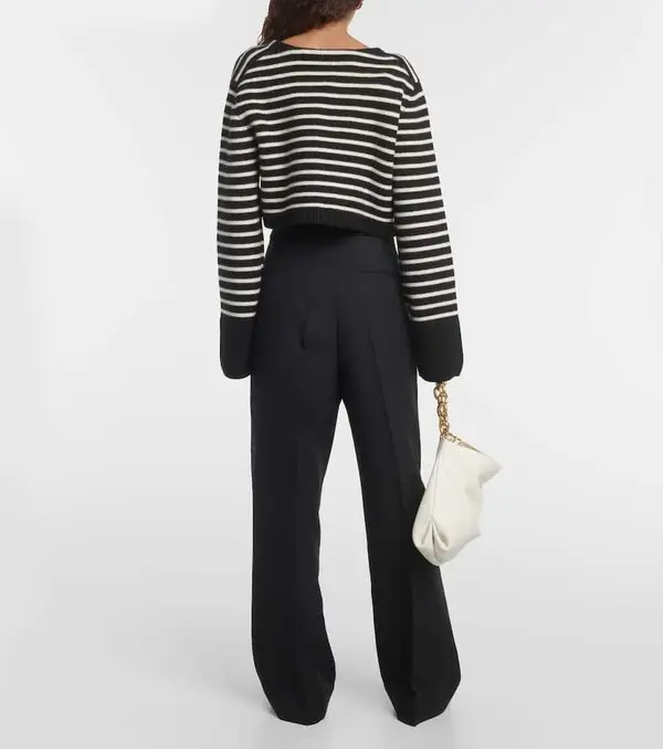 Khaite Calix Striped Cashmere-blend Cardigan