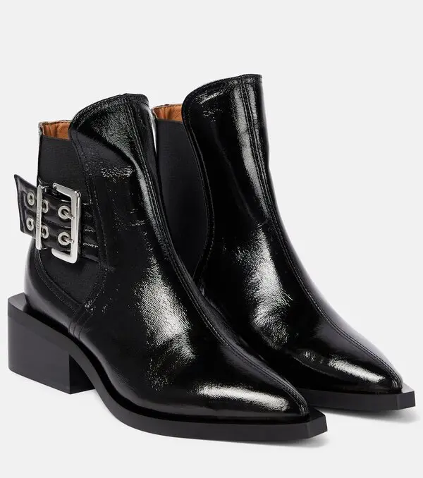 GANNI Faux-leather Chelsea Boots