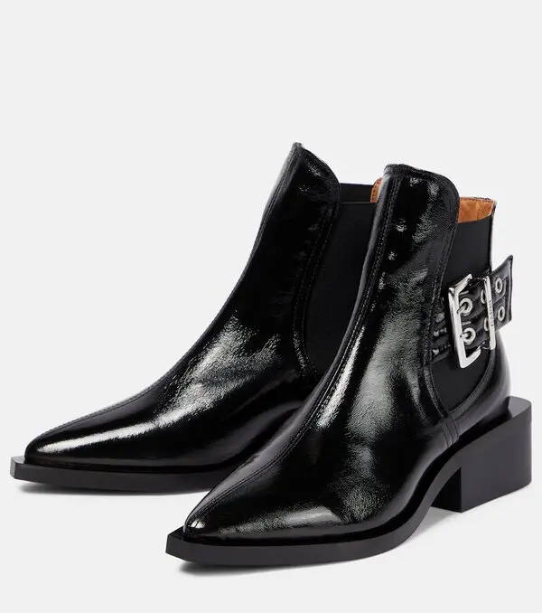GANNI Faux-leather Chelsea Boots