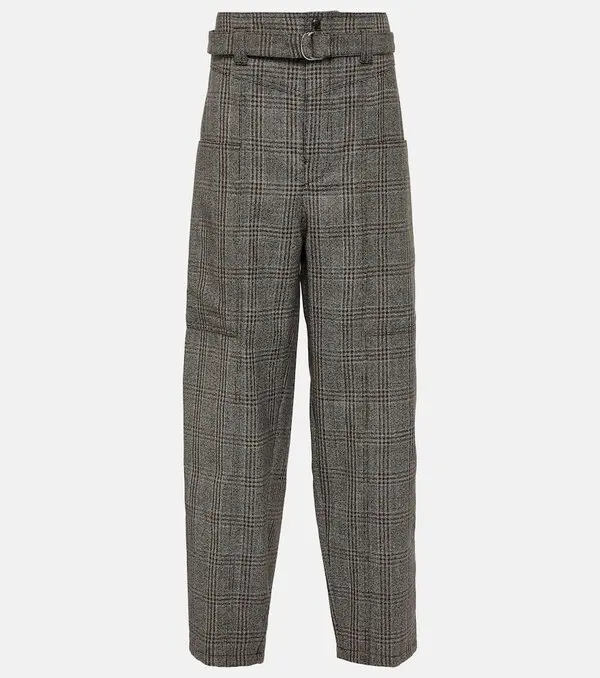 TOD'S Checked High-rise Trousers