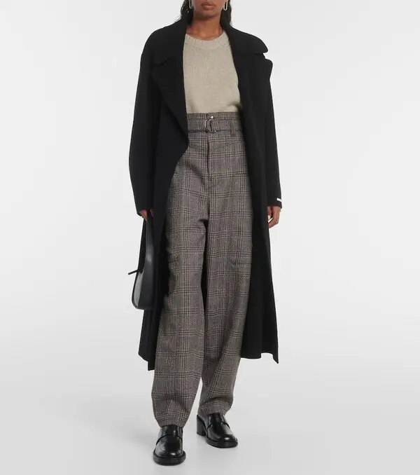 TOD'S Checked High-rise Trousers