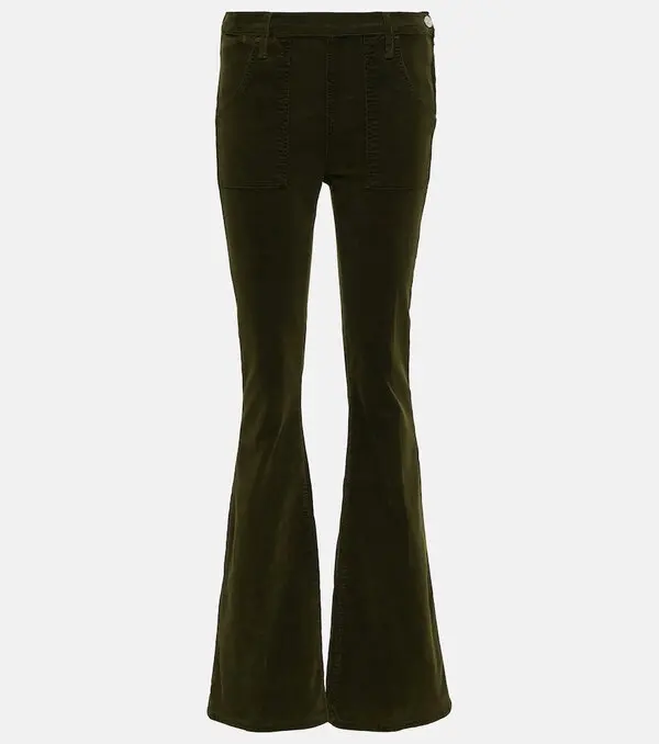 FRAME Le Slim Palazzo Corduroy Pants - Green