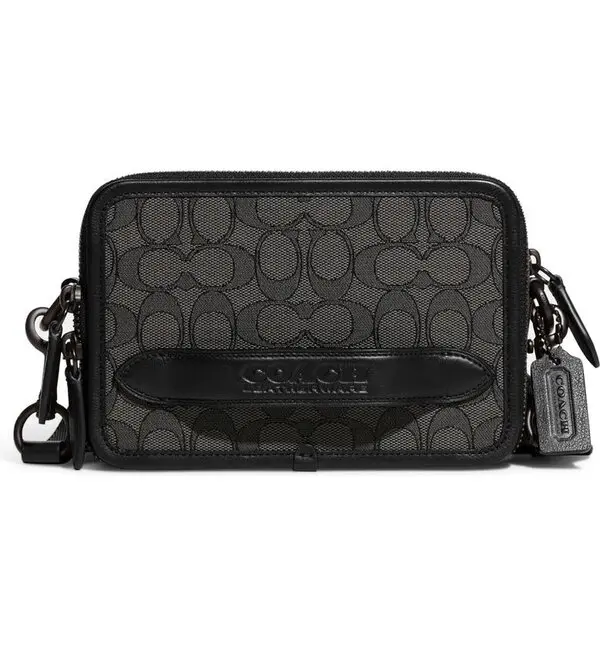 COACH Charter Signature Jacquard & Leather Crossbody Bag