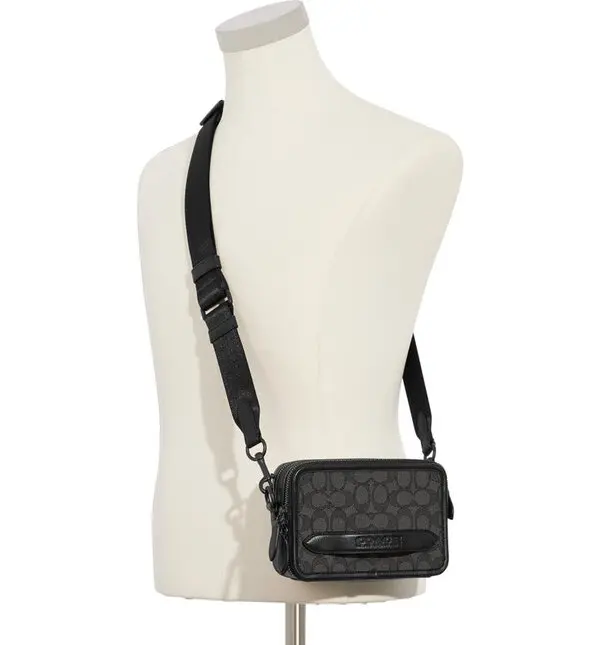 COACH Charter Signature Jacquard & Leather Crossbody Bag