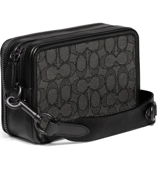 COACH Charter Signature Jacquard & Leather Crossbody Bag