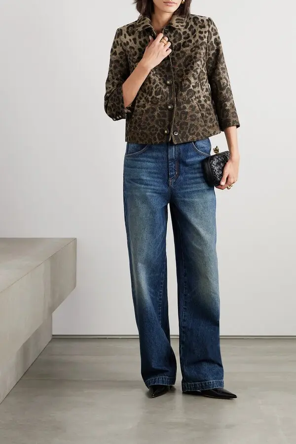 Dolce & Gabbana Wool-blend Leopard-jacquard Jacket