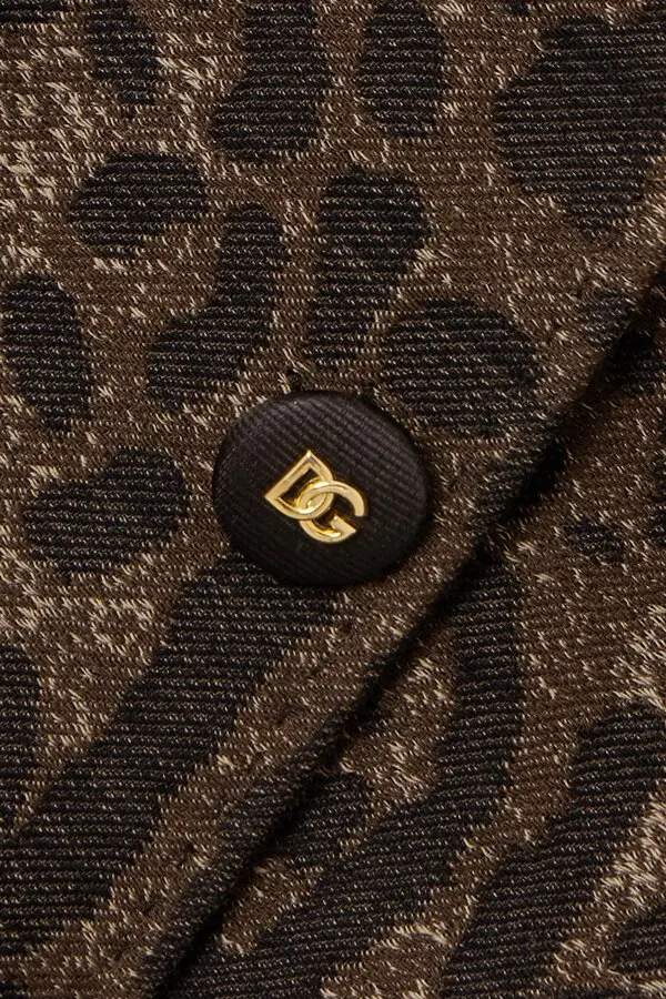Dolce & Gabbana Wool-blend Leopard-jacquard Jacket