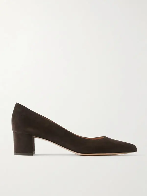 GIANVITO ROSSI Piper 45 Suede Pumps - Brown