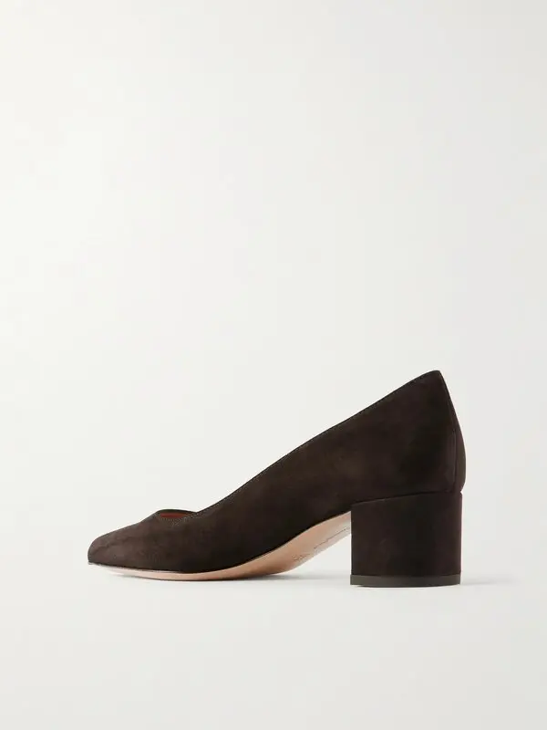 GIANVITO ROSSI Piper 45 Suede Pumps - Brown