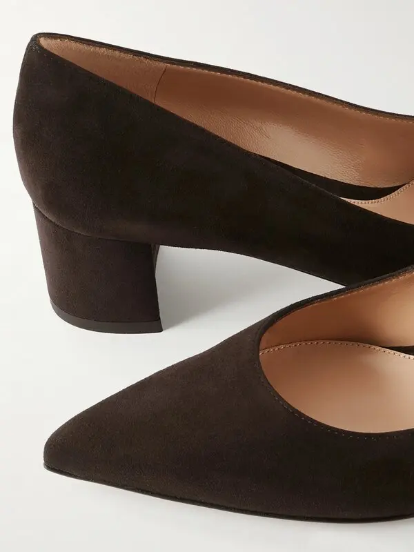 GIANVITO ROSSI Piper 45 Suede Pumps - Brown
