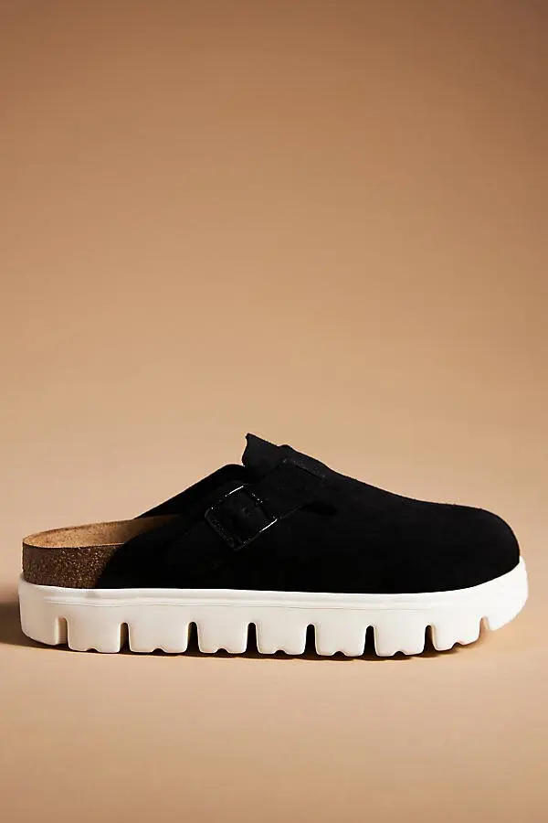 BIRKENSTOCK Boston Chunky Clogs - Black Suede