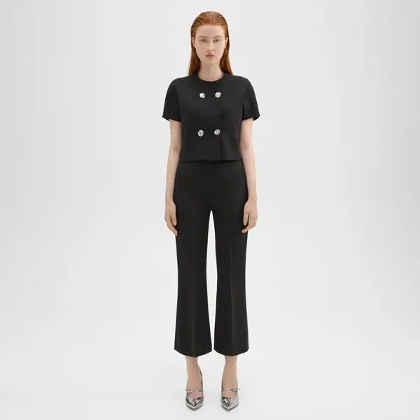 Theory Cropped Kick Pant - Black
