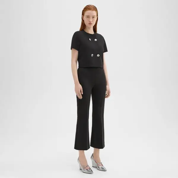 Theory Cropped Kick Pant - Black