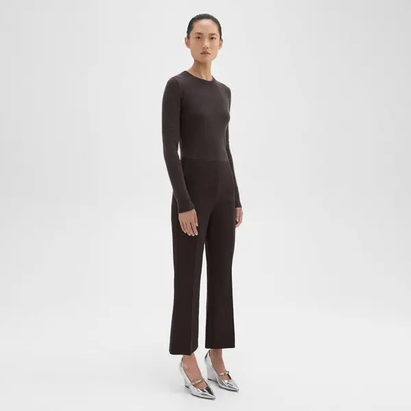 Theory Cropped Kick Pant - Mink