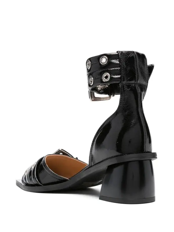 GANNI 50mm Buckle-detail Pumps - Black