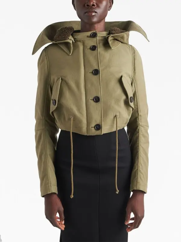 Prada Cropped Hooded Jacket