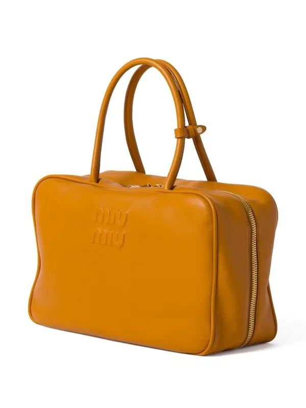 Miu Miu Logo-embossed Leather Top Handle Bag