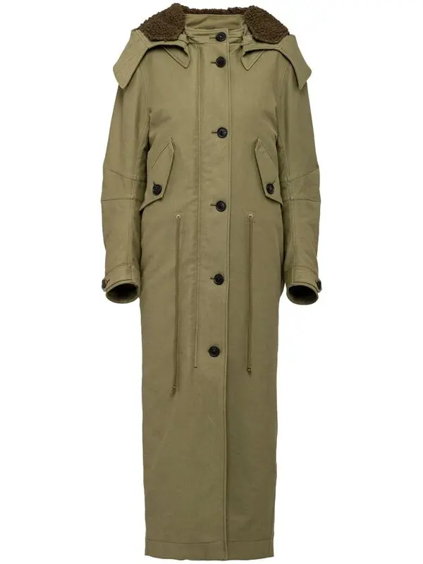 Prada Single-breasted Long Coat - Green