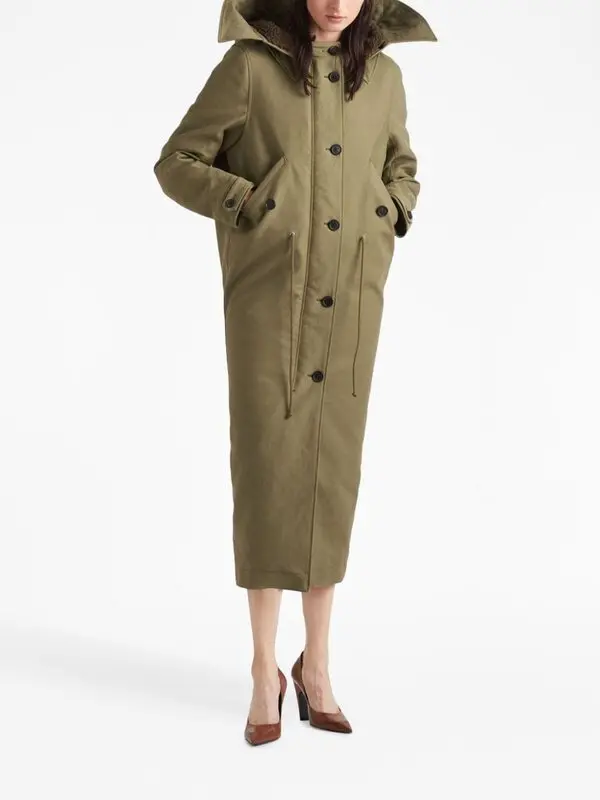Prada Single-breasted Long Coat - Green