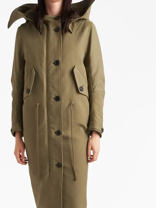 Prada Single-breasted Long Coat - Green