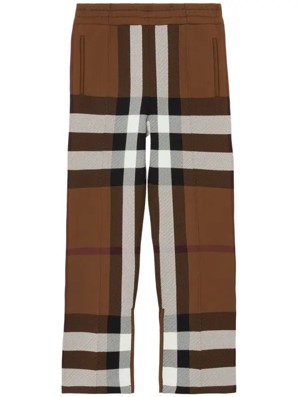 Burberry Check-print Track Pants - Brown