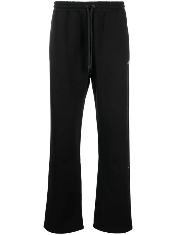 Off-White Diag-embroidered Cotton Track Pants - Black