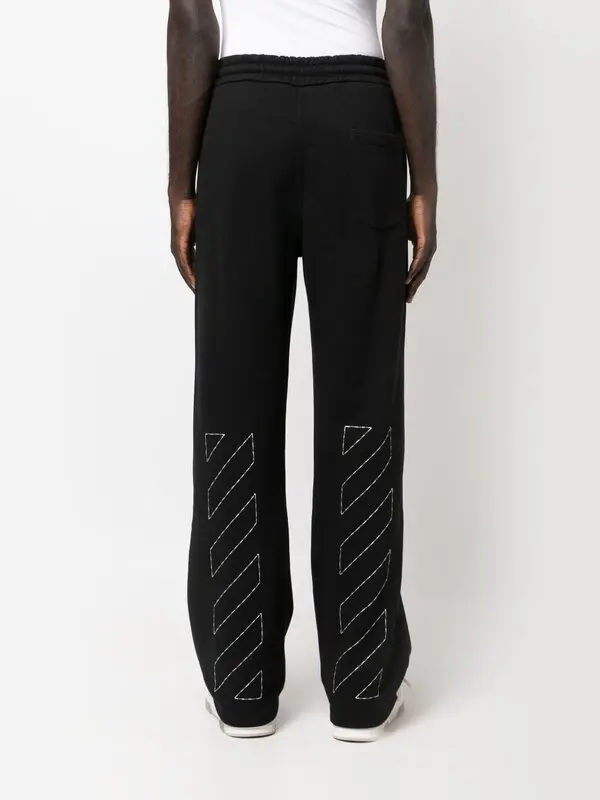Off-White Diag-embroidered Cotton Track Pants - Black