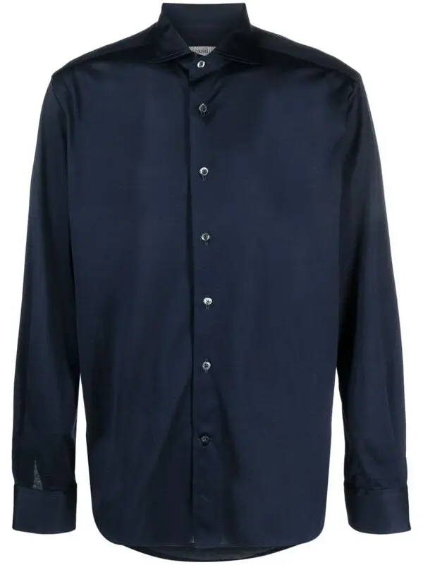 Corneliani Classic-collar Cotton Shirt - Blue