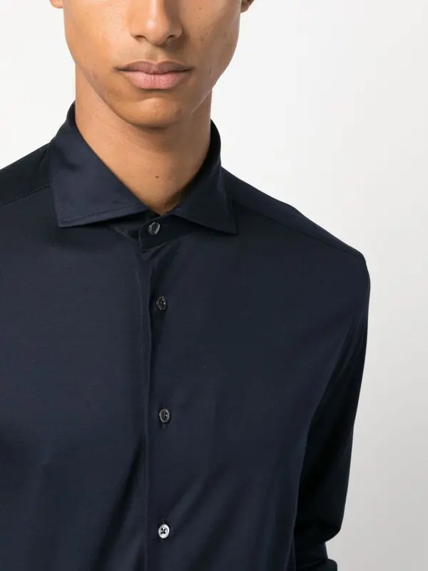 Corneliani Classic-collar Cotton Shirt - Blue