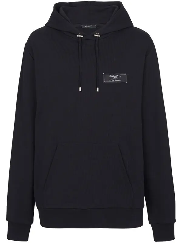 Balmain Logo-patch Cotton Hoodie