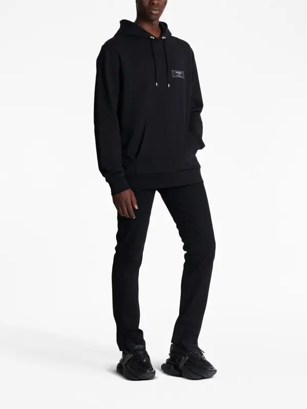 Balmain Logo-patch Cotton Hoodie