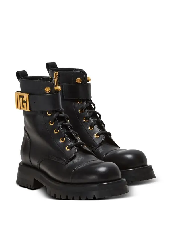 Balmain Romy Lace-up Leather Boots