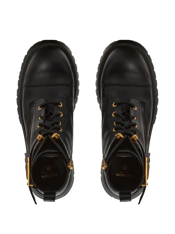 Balmain Romy Lace-up Leather Boots